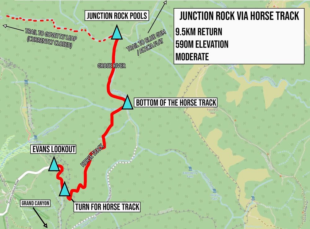 The Horse Track to Junction Rock: wild swimming and stunning blue gums ...