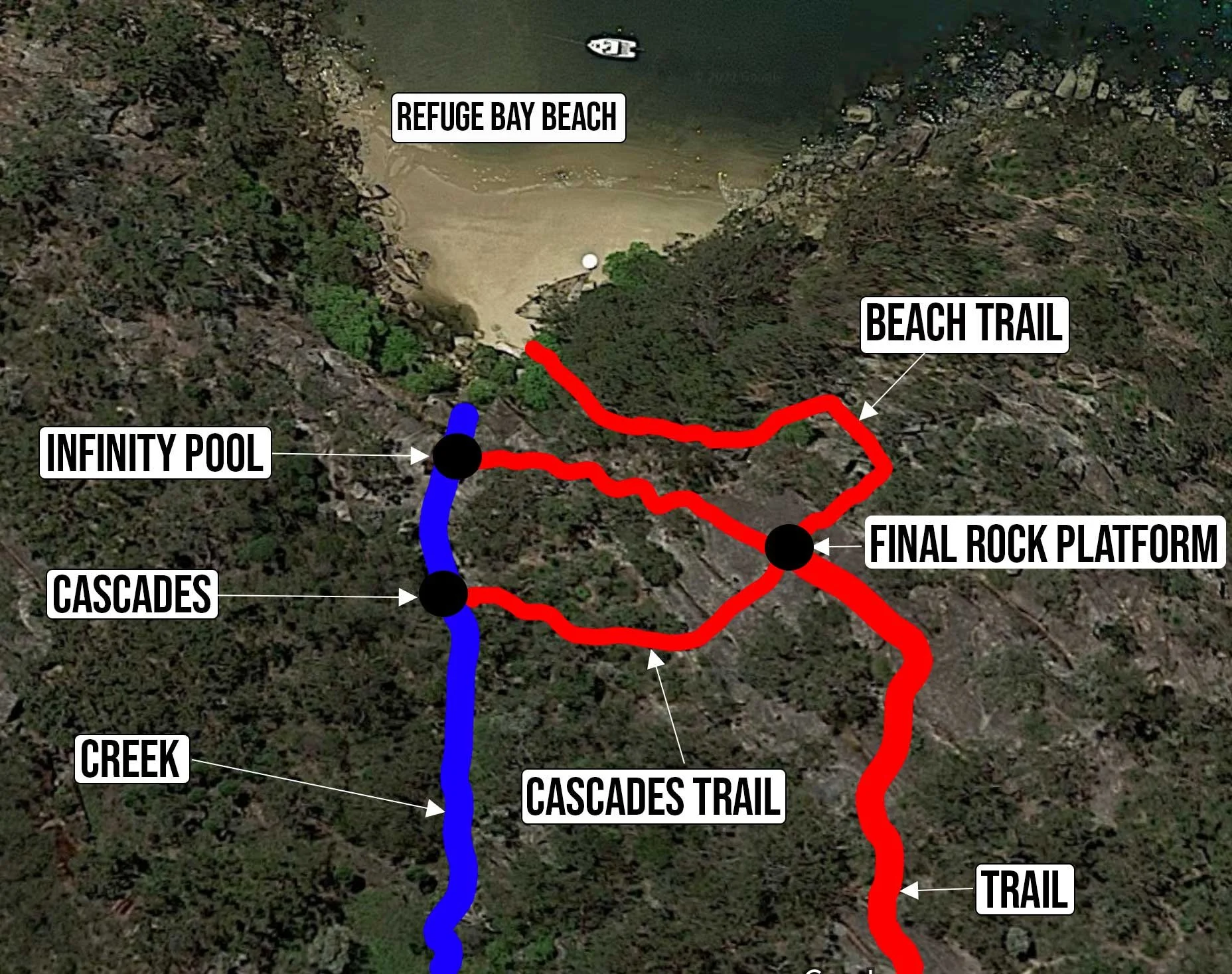 Refuge Bay: an amazing beach waterfall and secret infinity pool — Walk ...