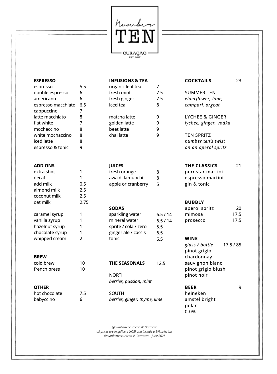 Coffee, Breakfast & Lunch — Number Ten Curaçao