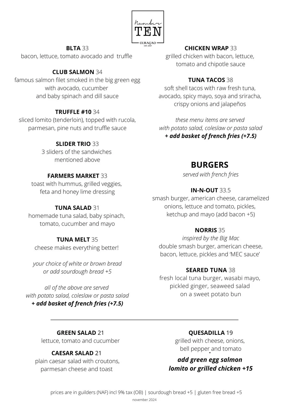 Coffee, Breakfast & Lunch — Number Ten Curaçao