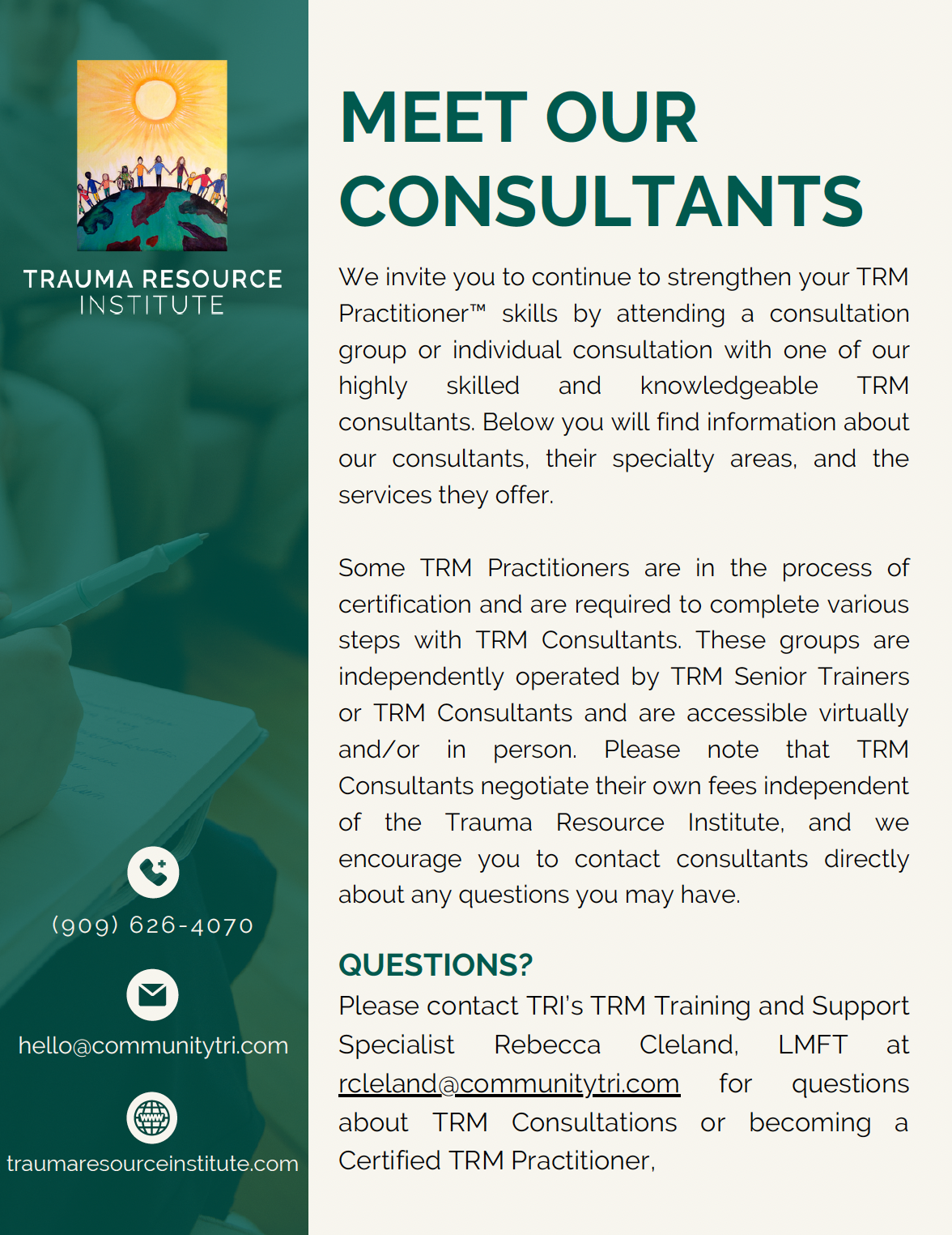 TRI Certification (in progress) — Trauma Resource Institute