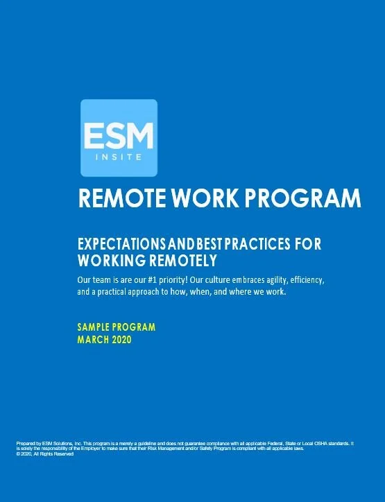 Work From Home Ergonomic Exposures and Strategies — ESM INSITE
