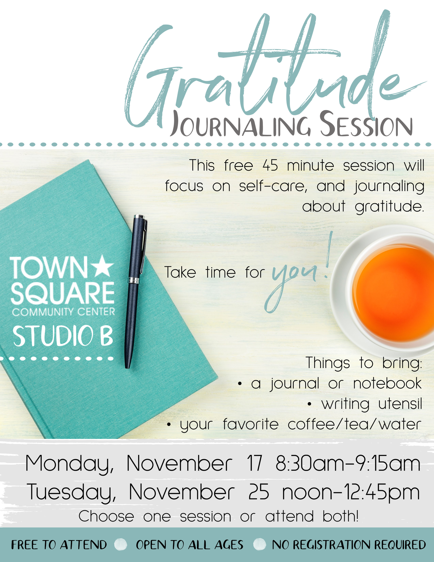 Gratitude Journaling Session | Town Square Community Center