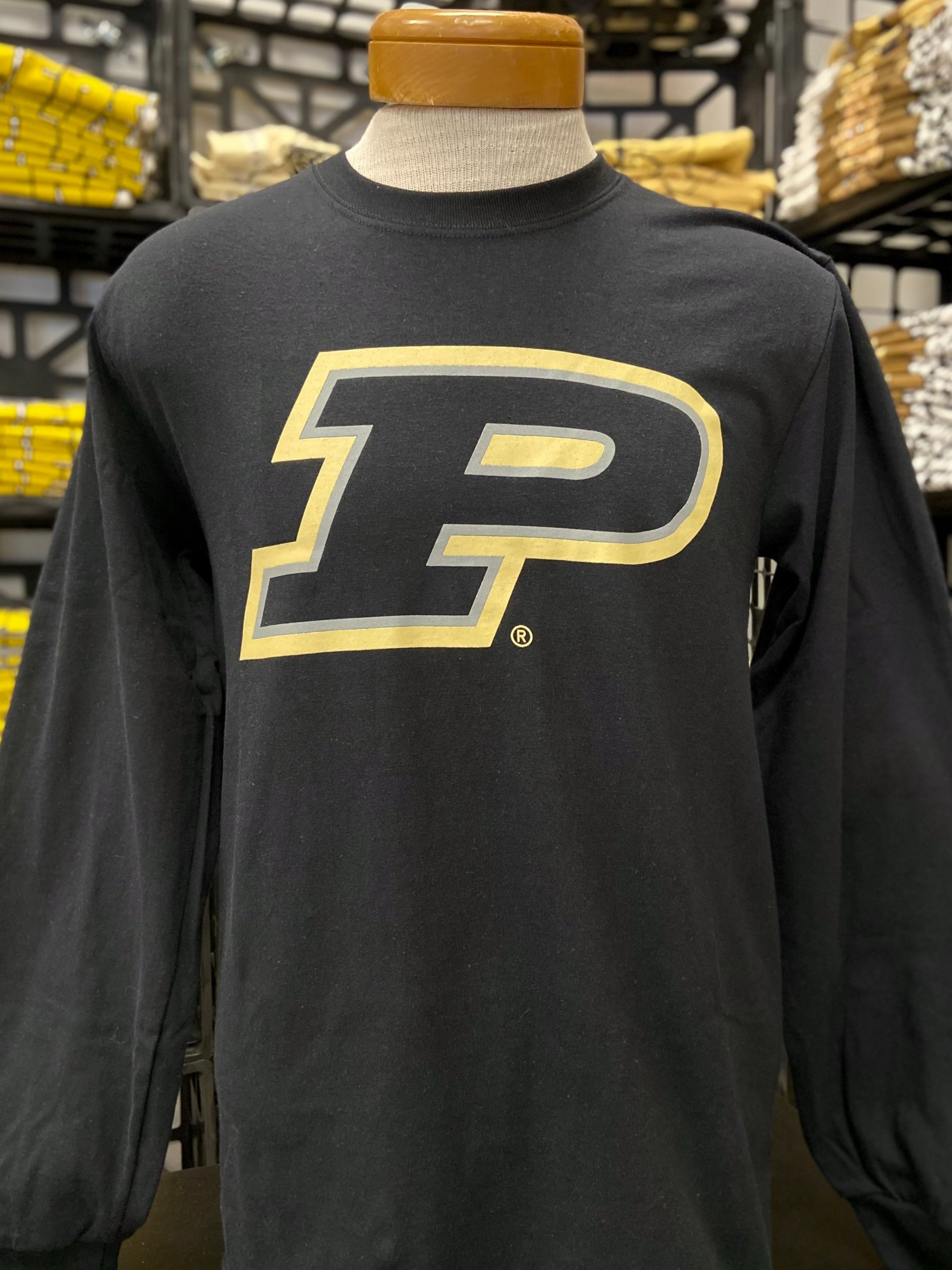 Discount Den — Purdue Outline w/ Motion "P" Long Sleeve