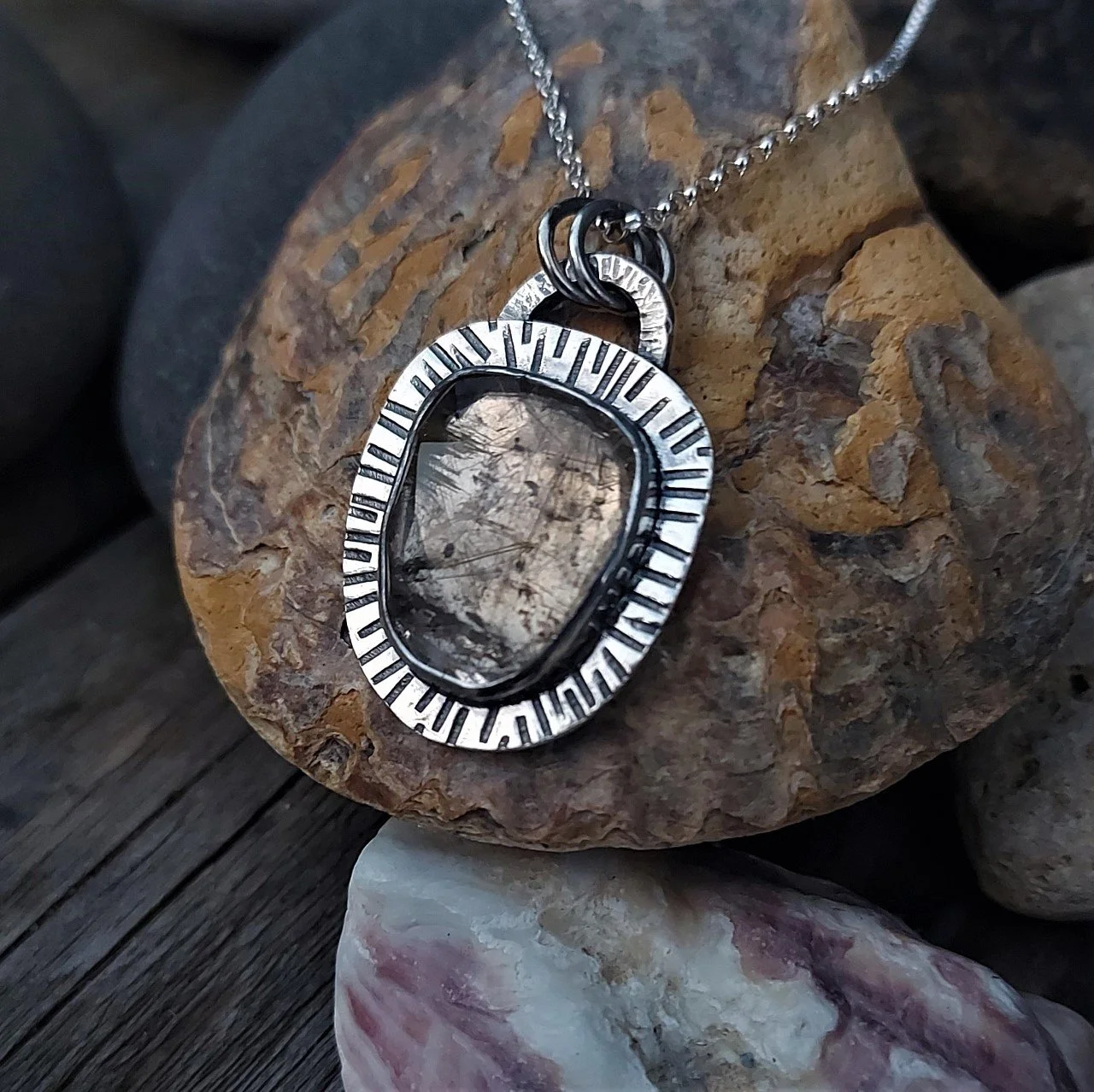 Rutilated quartz pendant — I Love Dolly