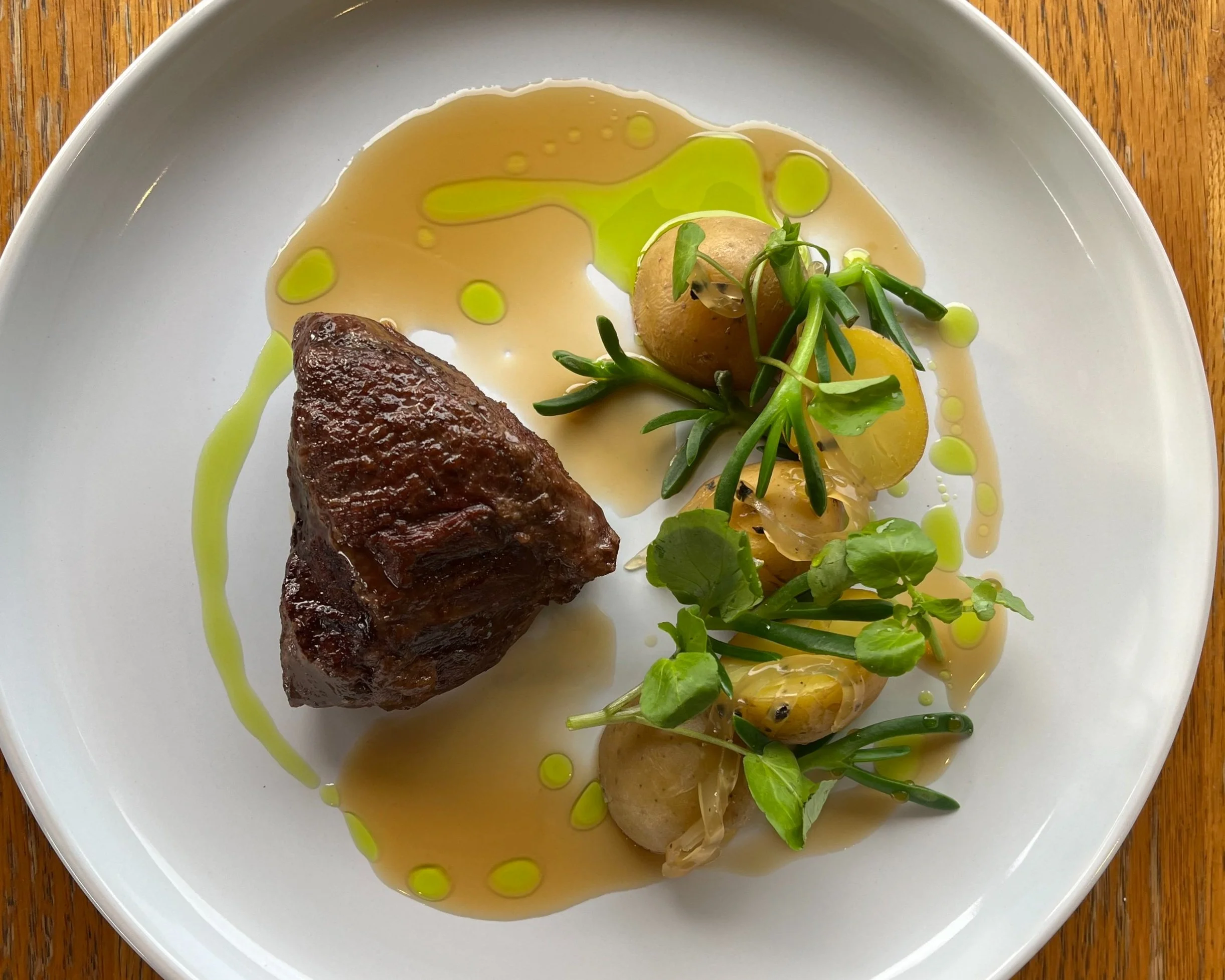 KOMBU BRAISED BEEF CHEEK, HANGI POTATOES, ROAST POTATO AND BLACK ...