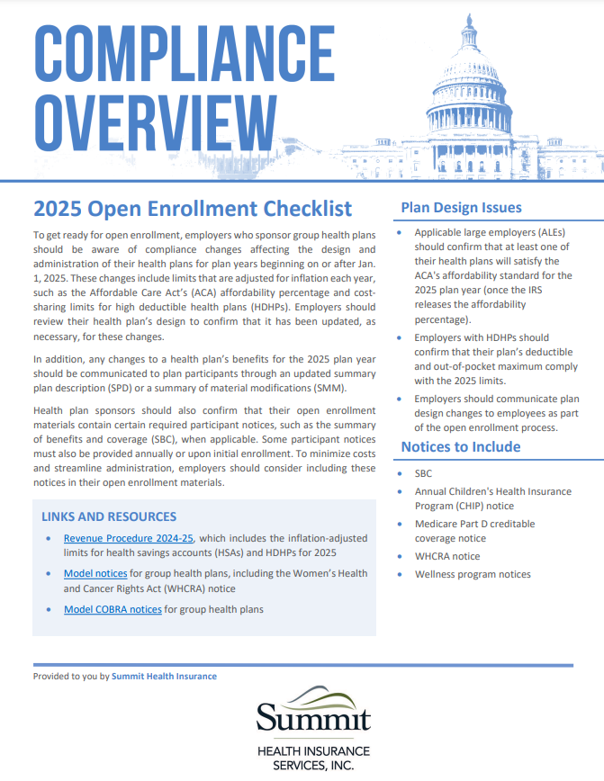2025 Open Enrollment Checklist — Simply Summit