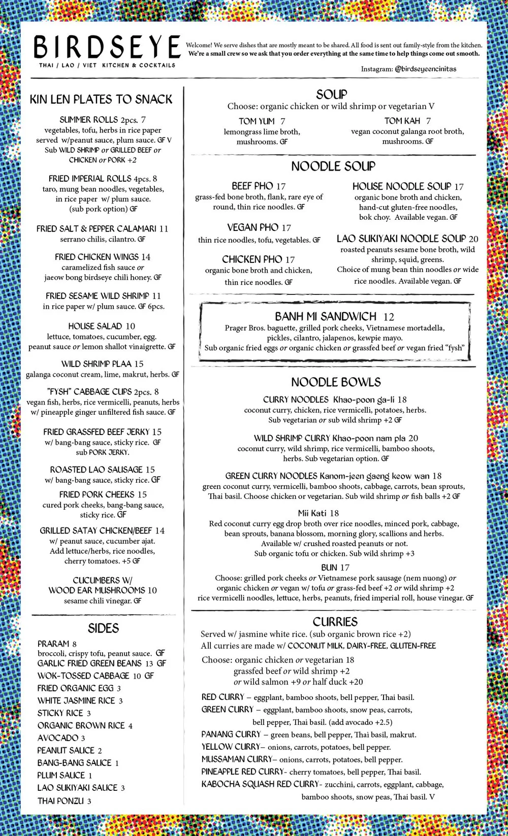 Menu — Birdseye Kitchen