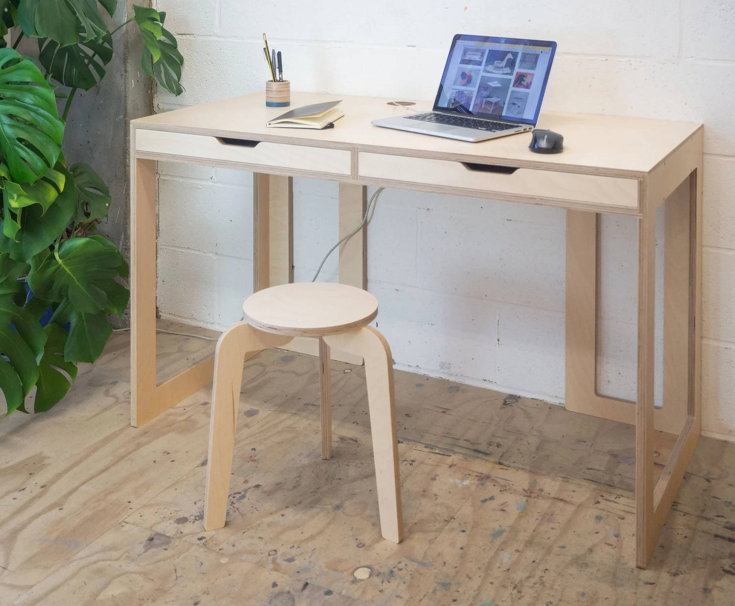 Birch plywood desk made in West London — Norwegian Wood
