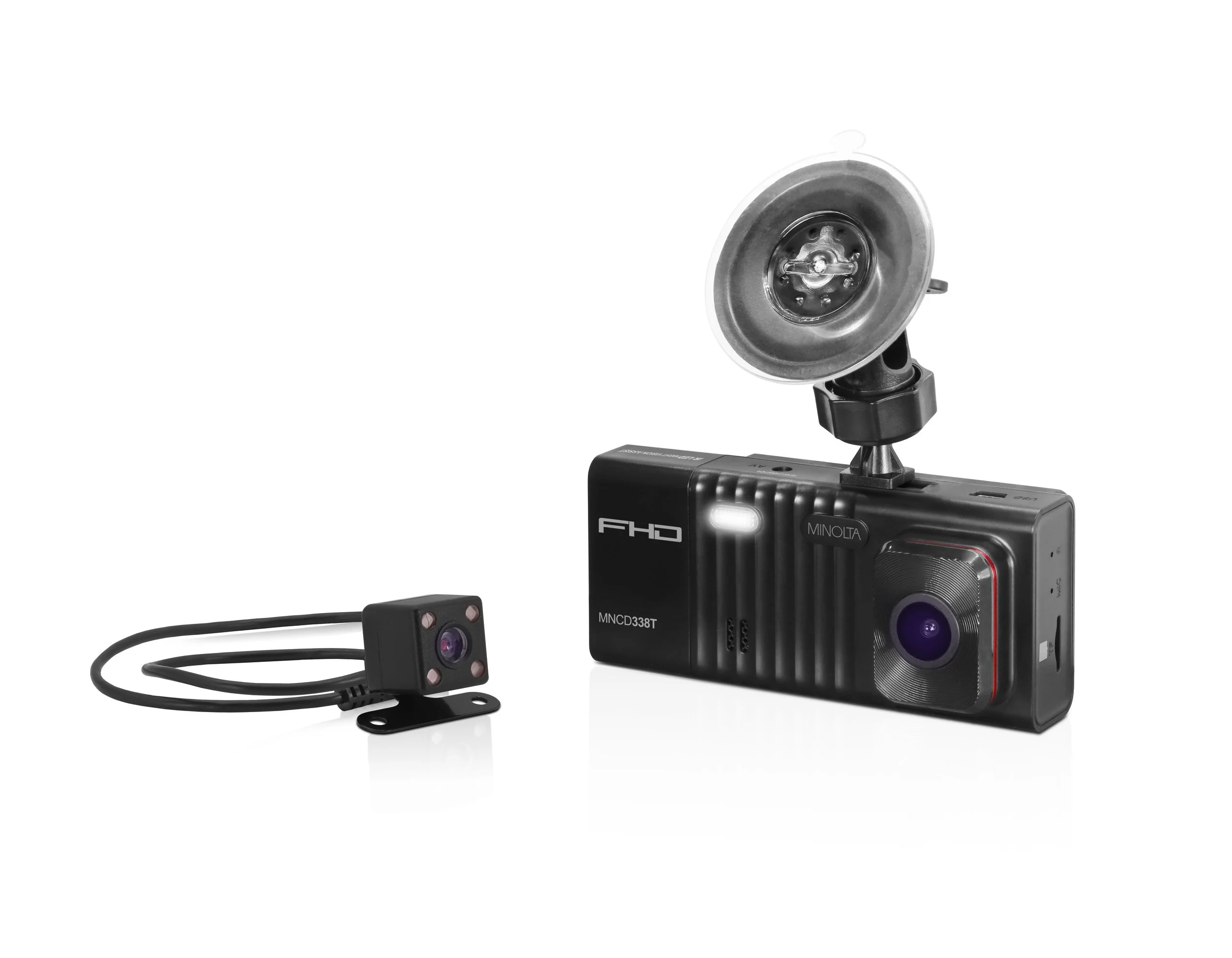 MNCD338T 3-Channel 1080P Dash Camera w/3.0" LCD & Rear Camera — Minolta ...