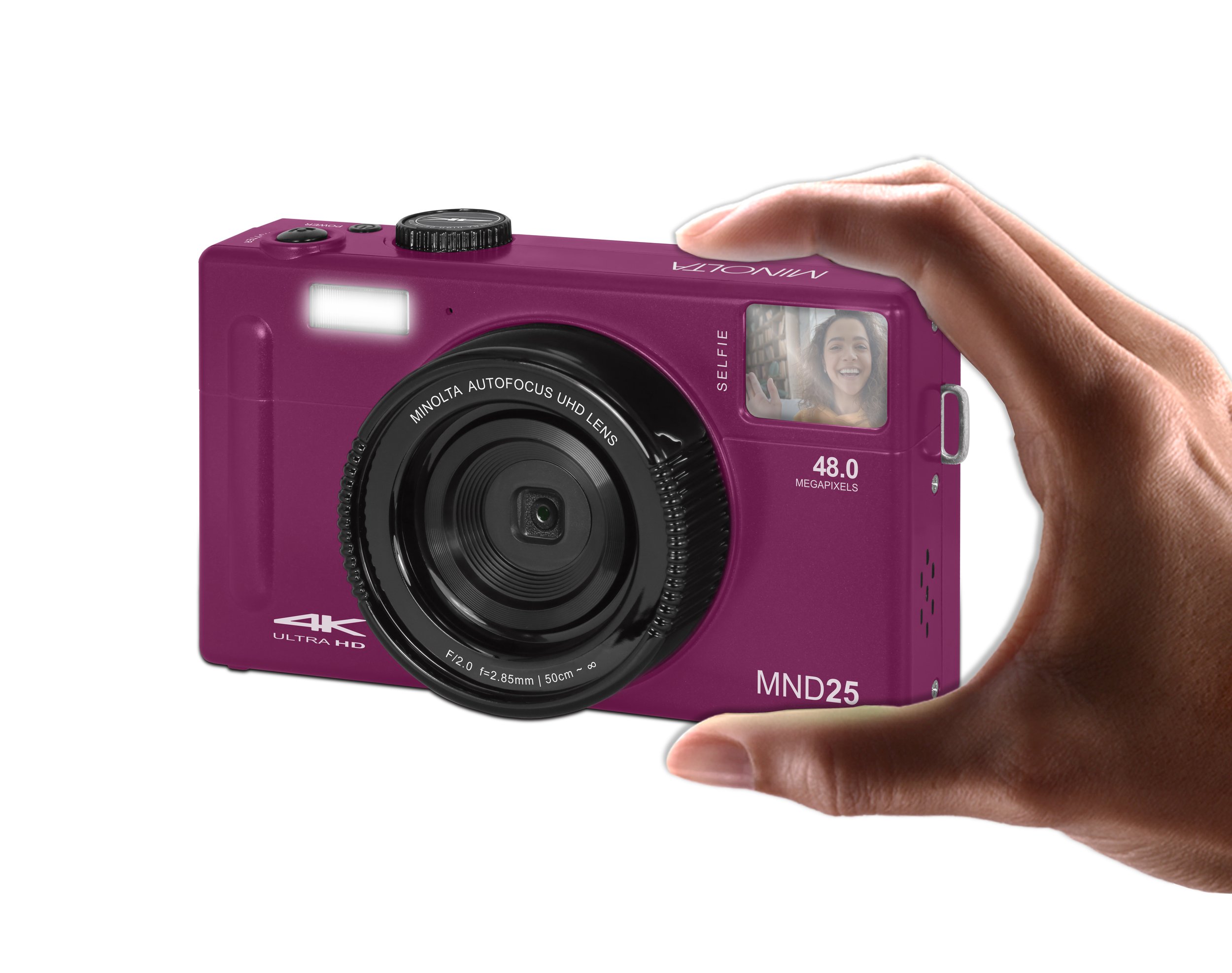 MND25 48 MP Autofocus / 4K Ultra HD Camera w/Selfie Mirror — Minolta ...