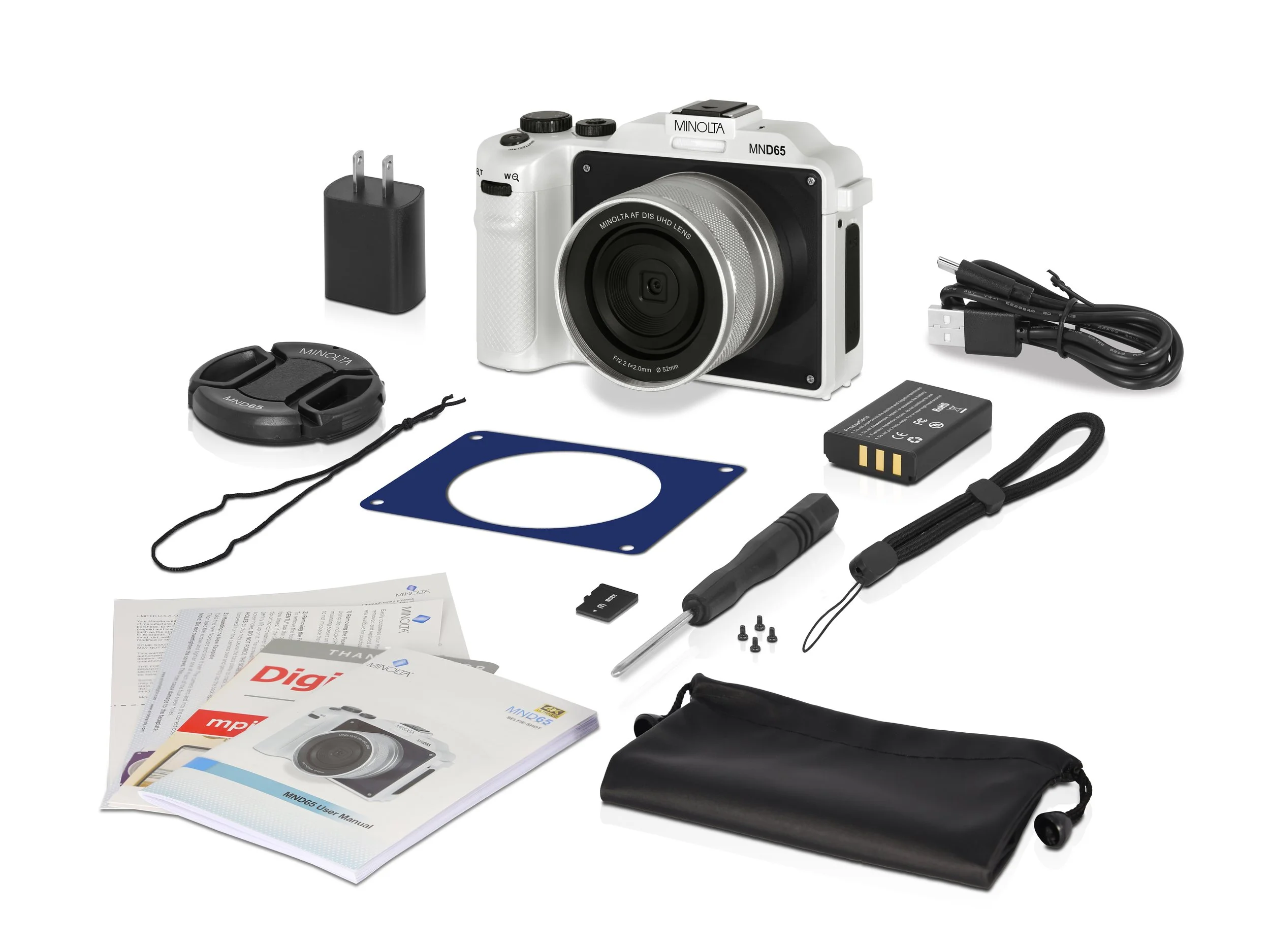 MND65 56 MP Autofocus / 4K60FPS Ultra HD Camera w/WiFi and Selfie Lens — Minolta Digital
