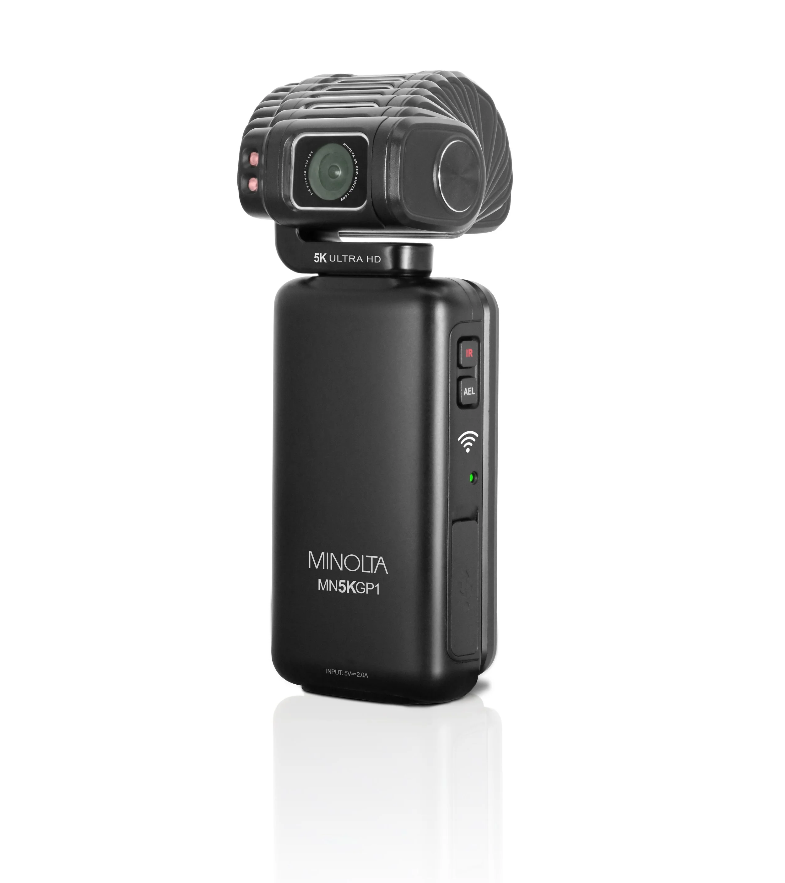 MN5KGP1 5K Ultra HD / 20 MP Handheld Pocket Camcorder w/Motorized Tilting Lens Head — Minolta ...