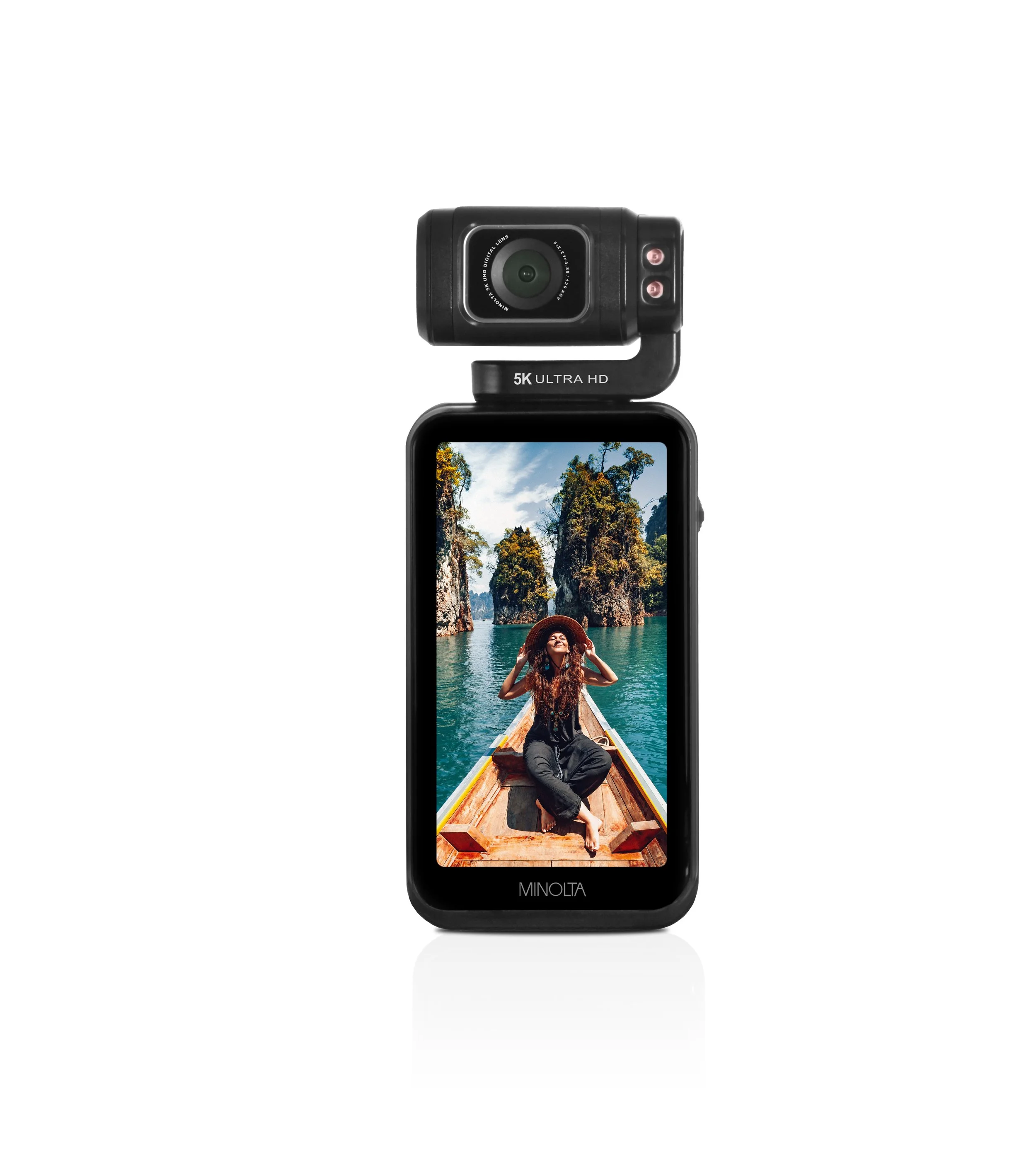 MN5KGP1 5K Ultra HD / 20 MP Handheld Pocket Camcorder w/Motorized Tilting Lens Head — Minolta ...