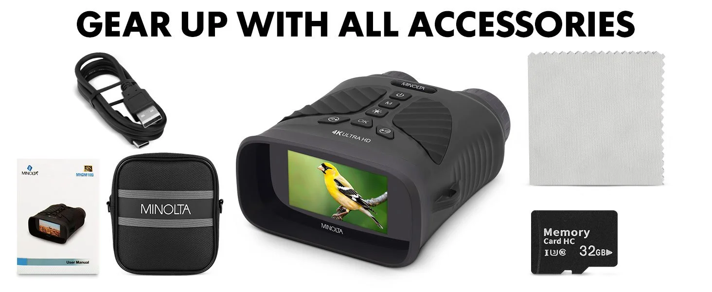 MNDM10B 10x25 Night Vision Monocular w/4K UHD Camera — Minolta Digital
