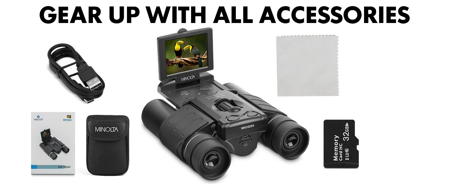 MN1232A 12x32 Digital Binoculars w/4K UHD Camera — Minolta Digital