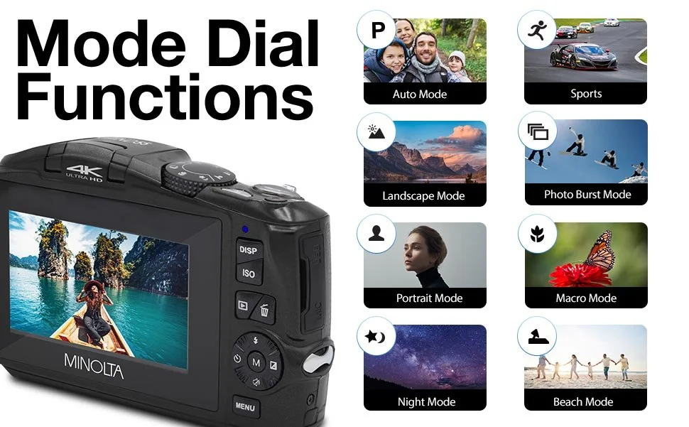 MND55 64 MP Auto Focus / 4K Ultra HD Digital Camera — Minolta Digital