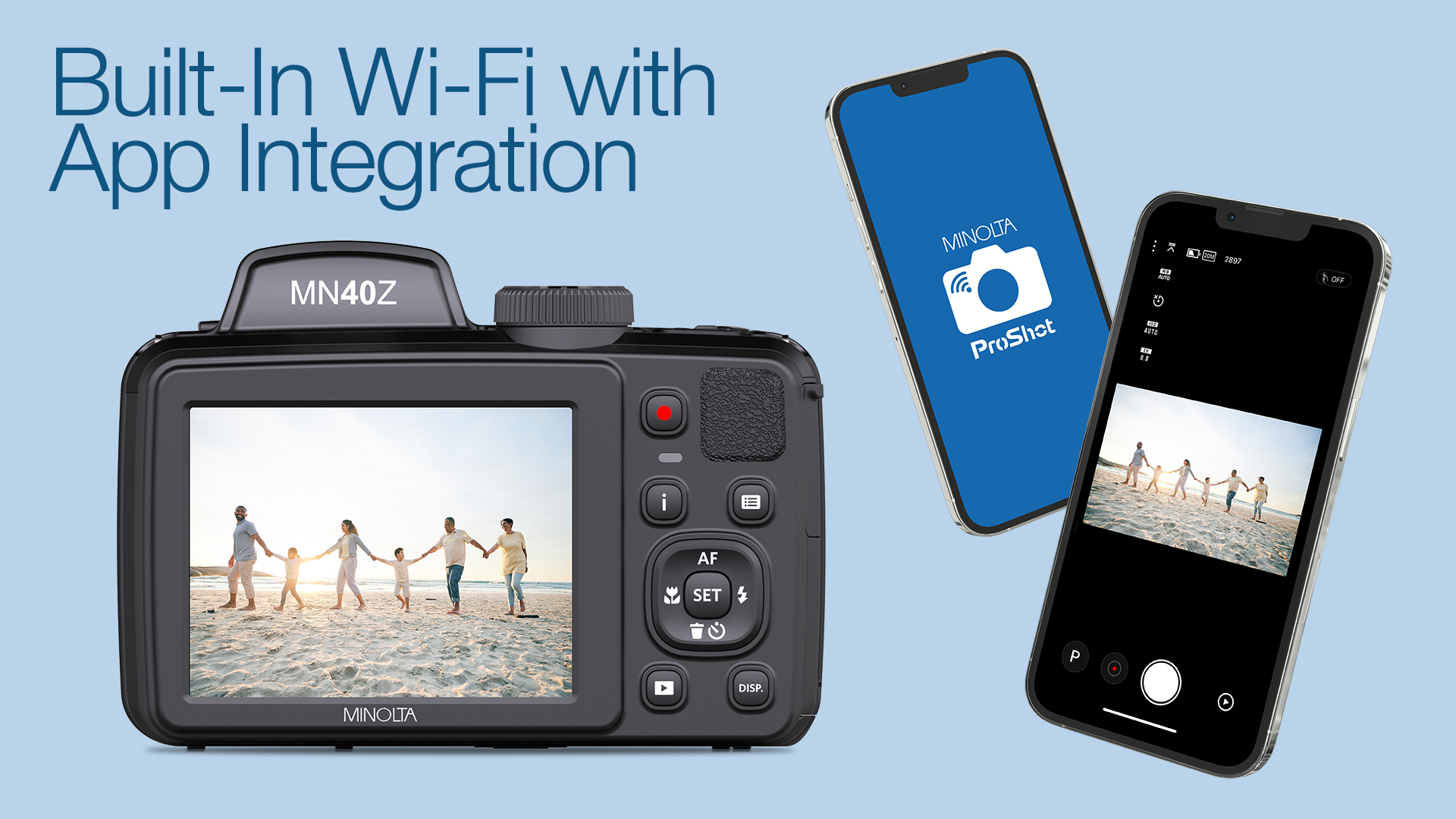 MN40Z 20MP 1080P FHD 40X Optical Zoom WiFi Bridge Camera — Minolta Digital