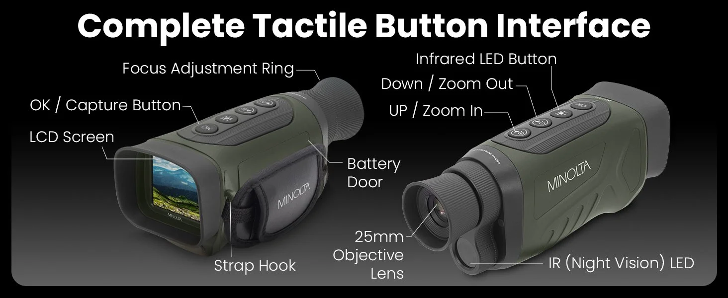 MNDM625 6x25 Night Vision Monocular w/4K UHD Camera — Minolta Digital