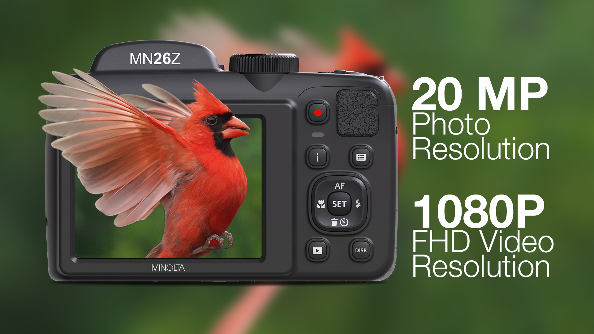 MN40Z 20MP 1080P FHD 40X Optical Zoom WiFi Bridge Camera — Minolta Digital