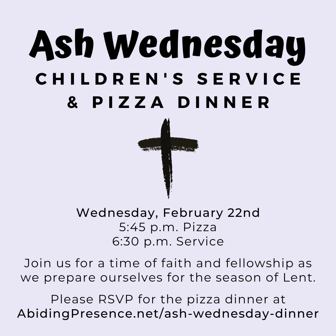 Ash Wednesday Children's Service (30 Minutes) & Pizza Dinner — Abiding ...