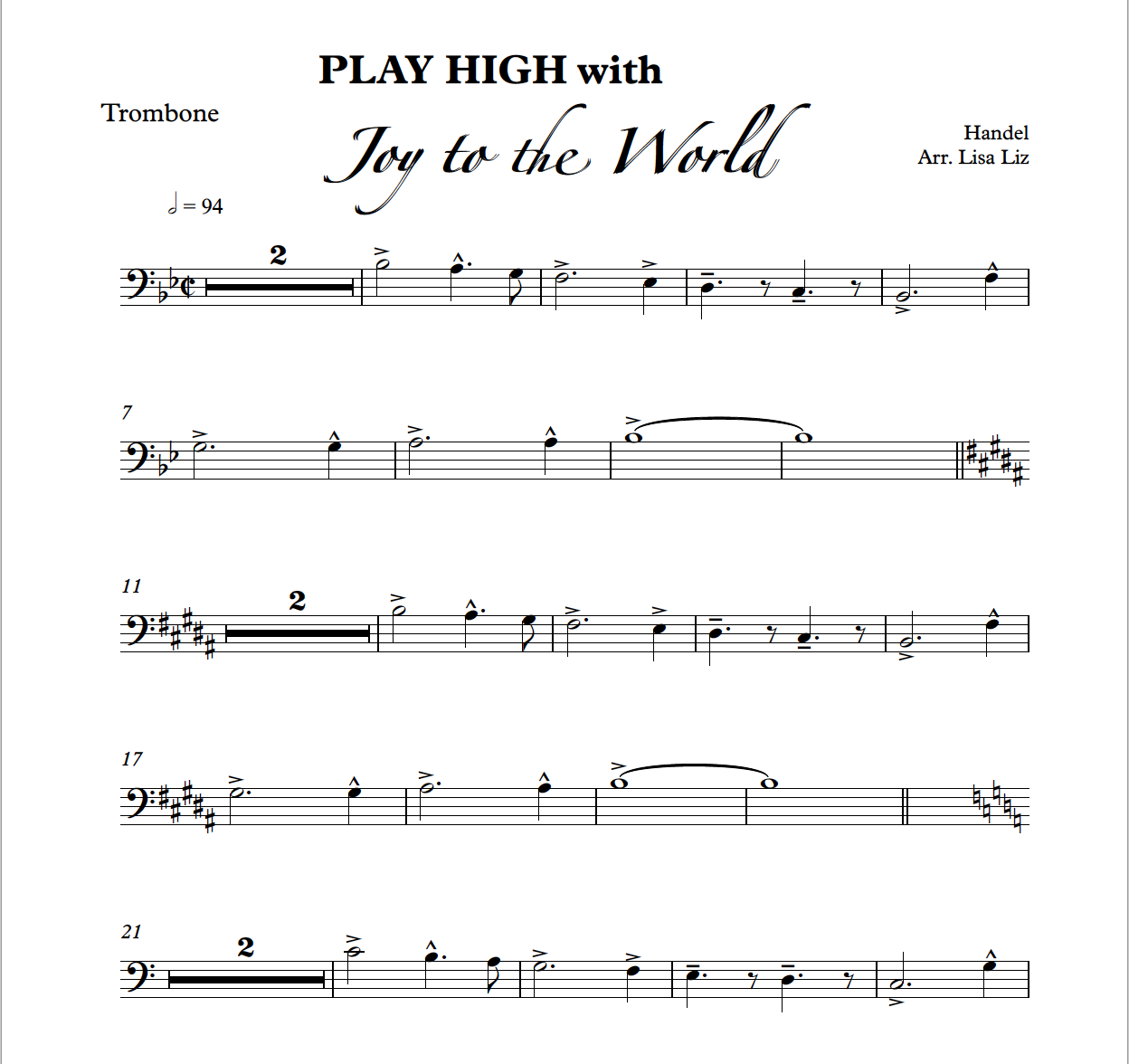 Bass Clef Notes Trombone