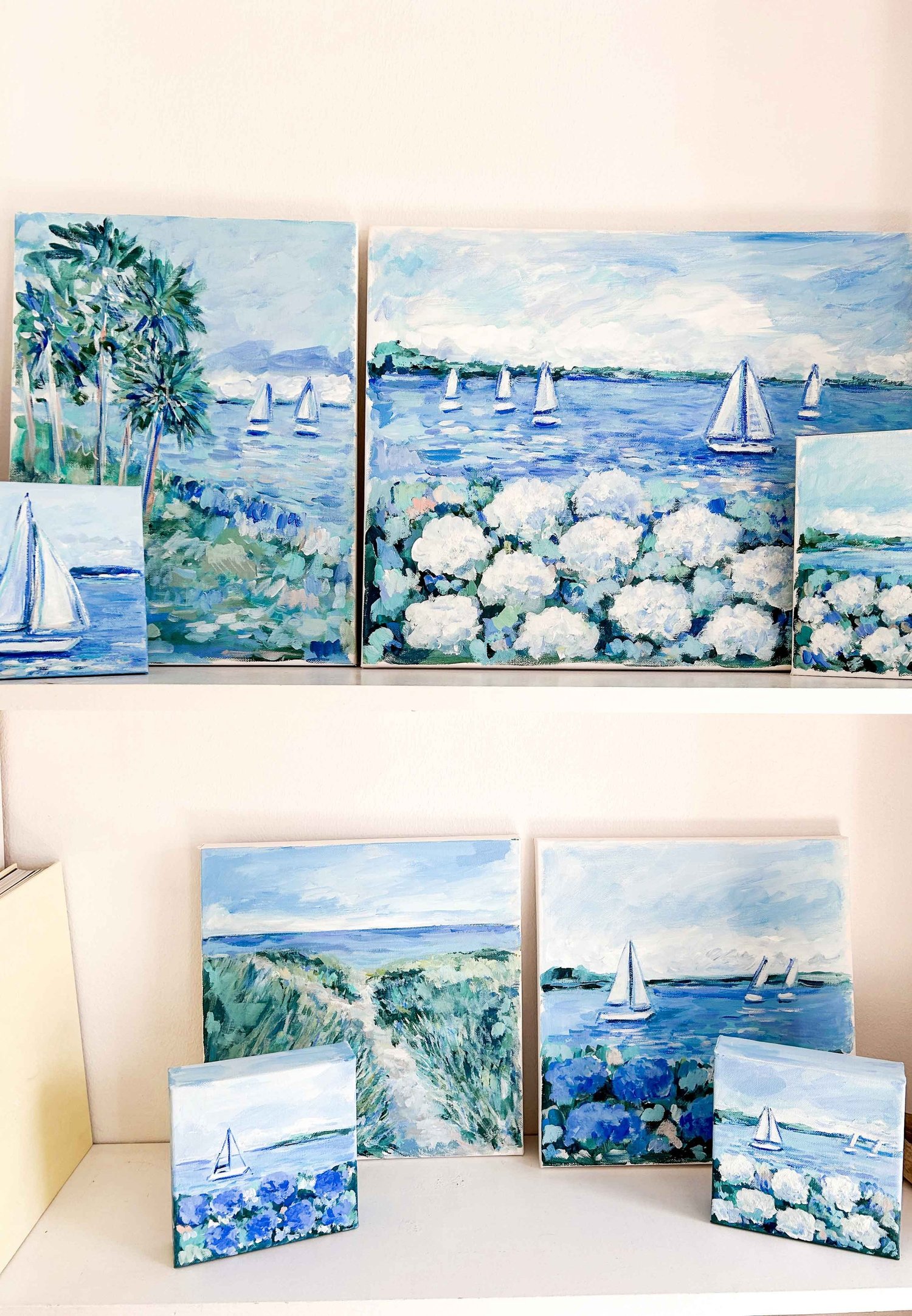 Cozy blue and white coastal home decor — Michelle Brunner