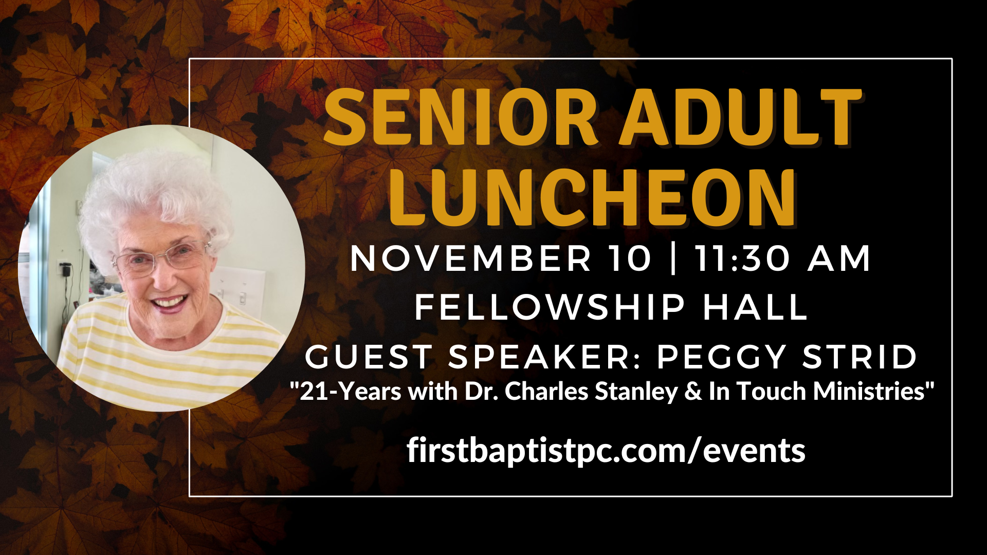Senior Adult Luncheon | November — First Baptist Church