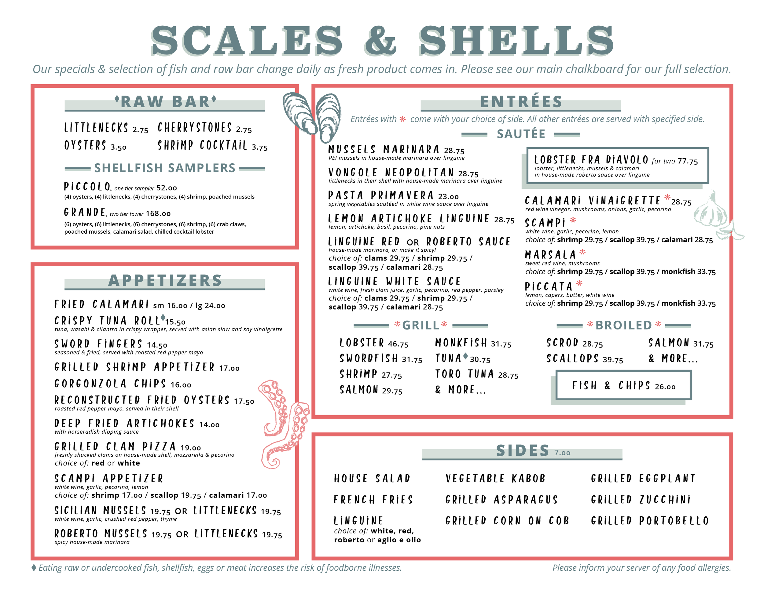 MENU — SCALES & SHELLS
