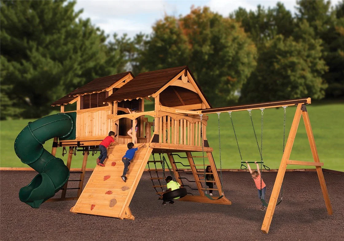 Backyard Adventures Olympian Peak Jumbo 3 Playset — American Eagle ...