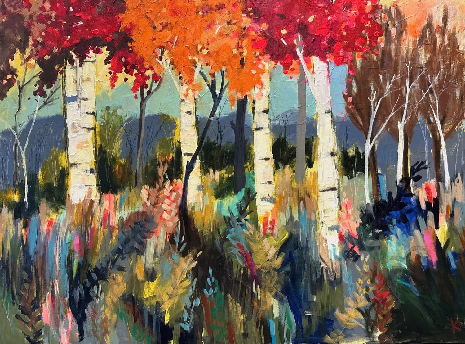 Birch Trees Painting