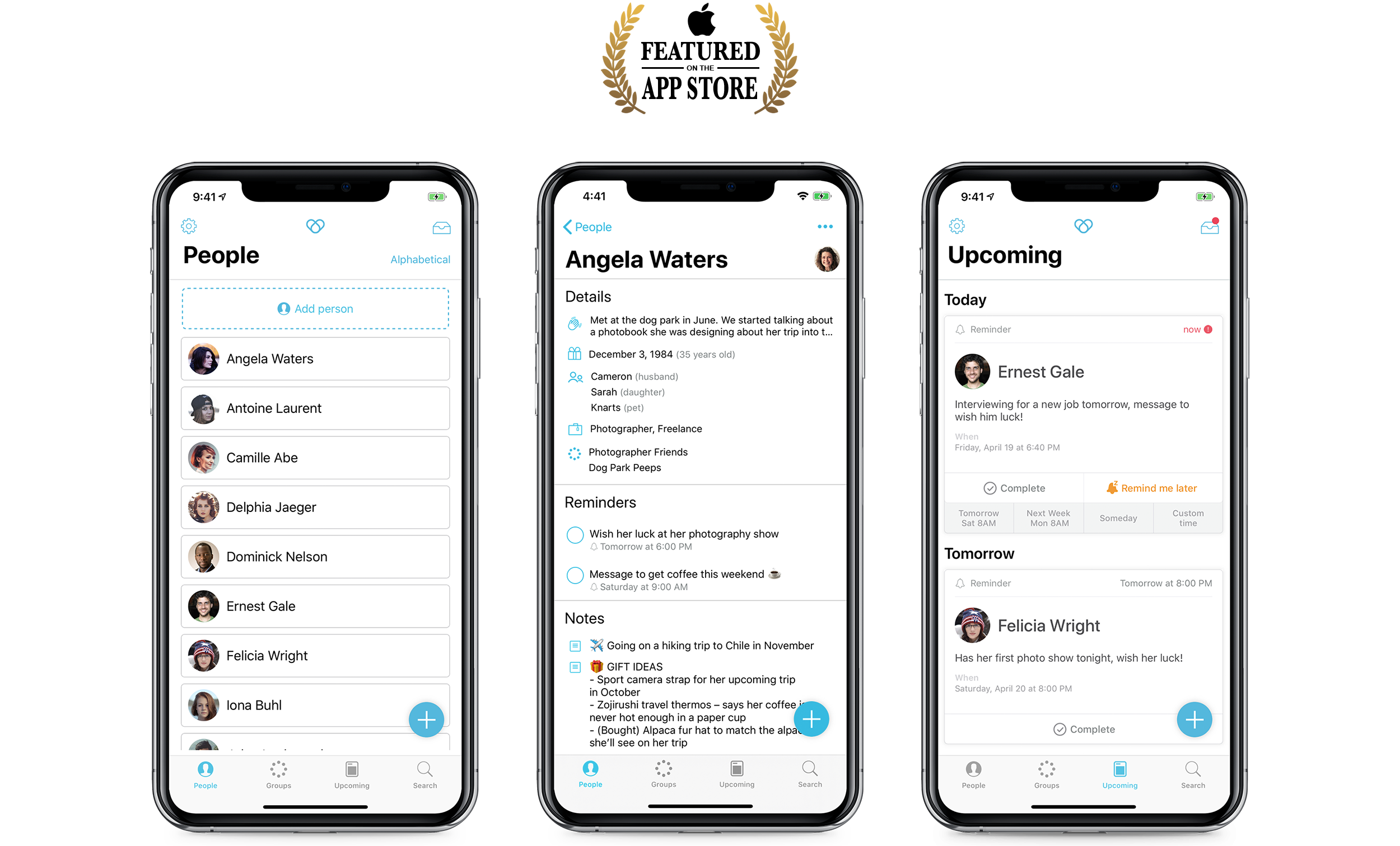Revere App – Remember names and details about people