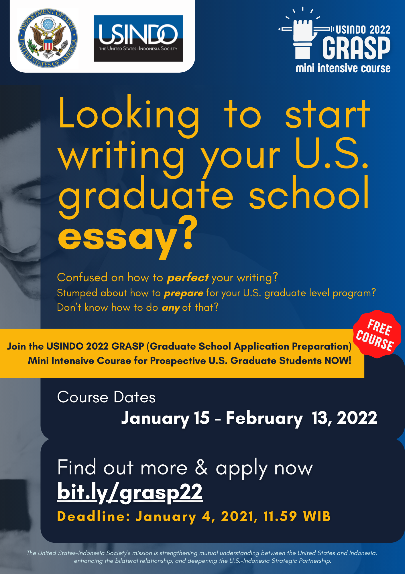 Grad School Application Preparation Short Course Offered By USINDO Grad School Application Preparation Short Course Offered By USINDO