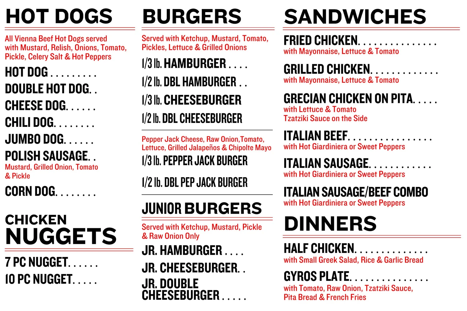 Our Menu — Wolfy's