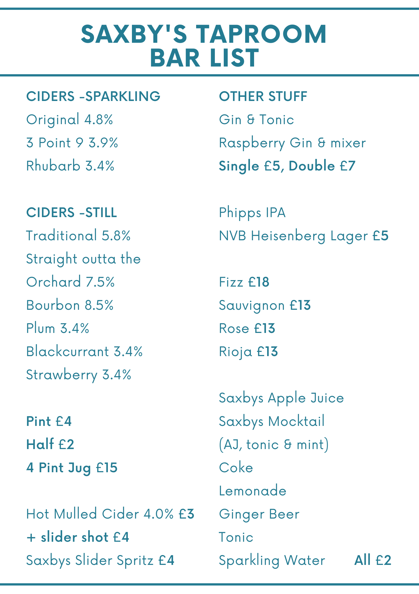 Our Taproom — Saxby's Cider