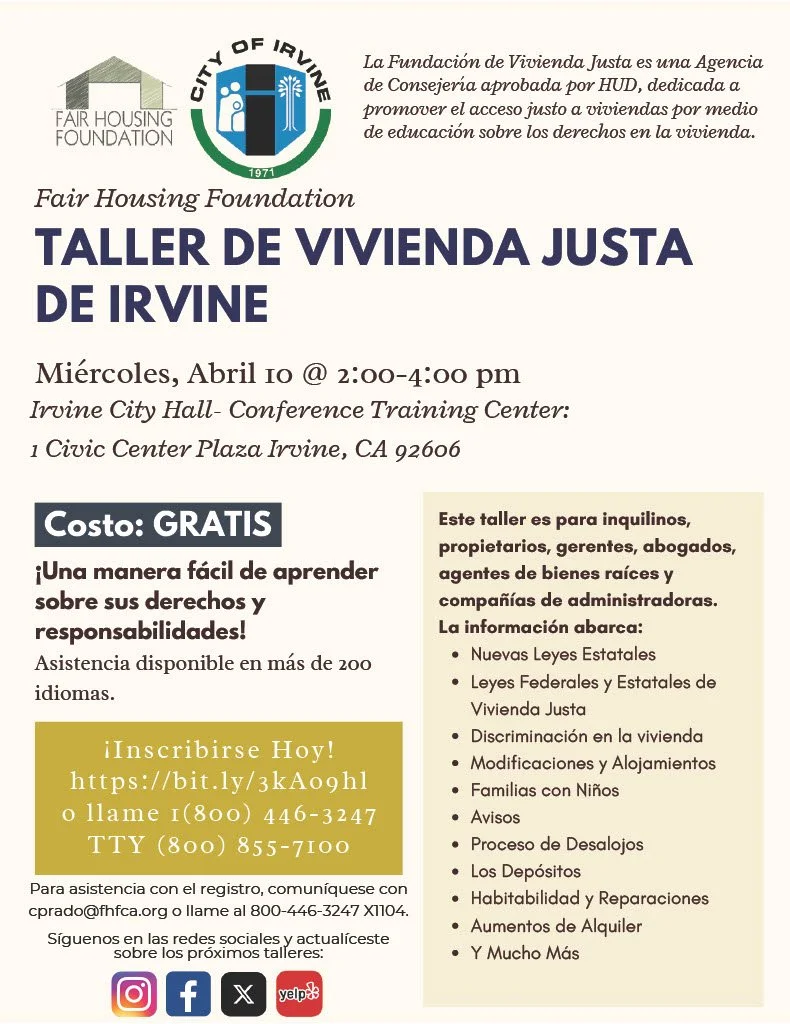 Irvine Fair Housing Workshop — The Kennedy Commission