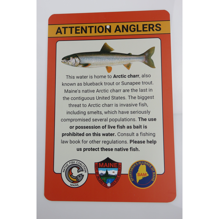 Maine Arctic Charr Sign — Native Fish Coalition