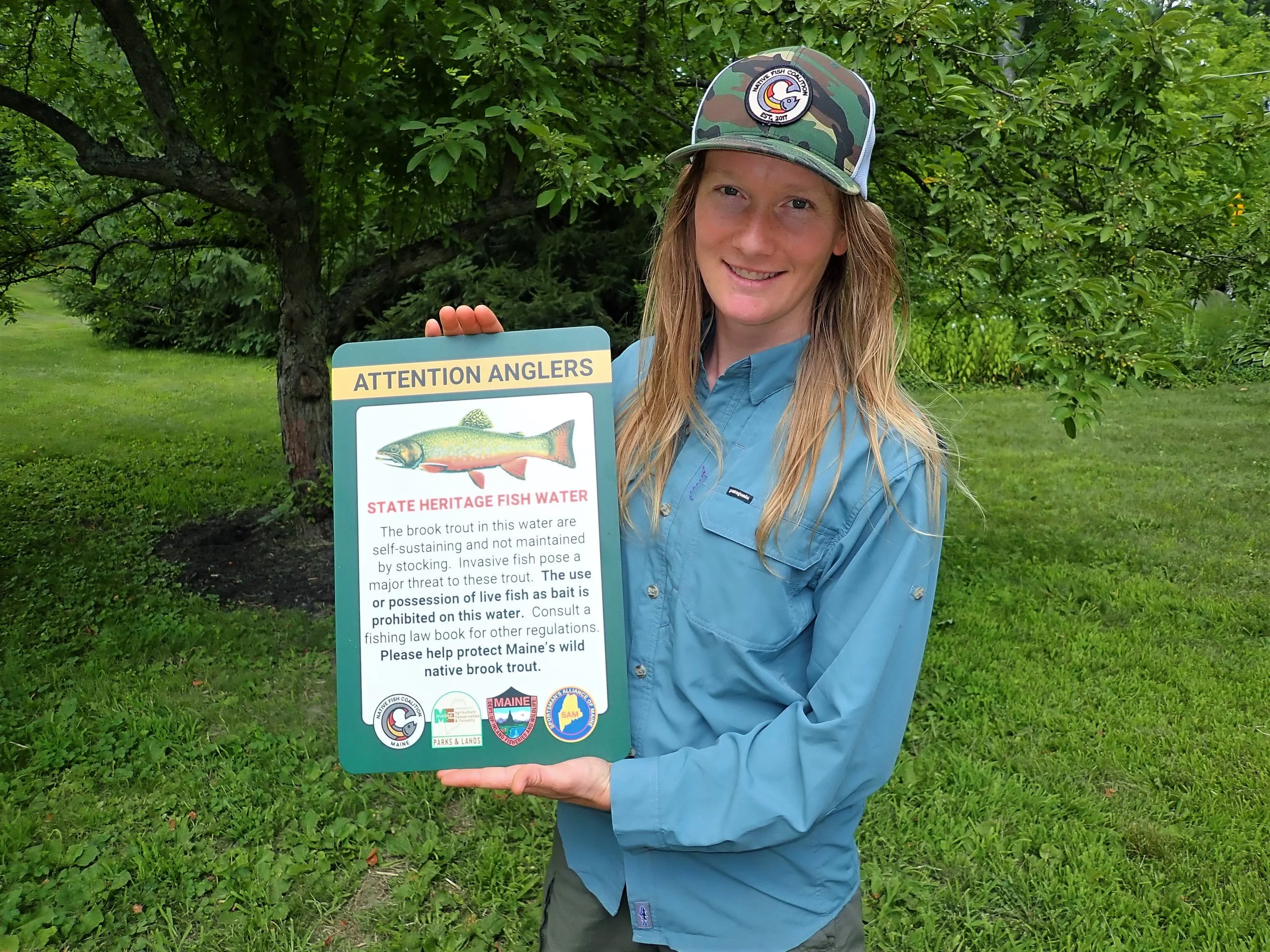 State Heritage Fish Signs Going on on MEs State-Owned Public Lands ...