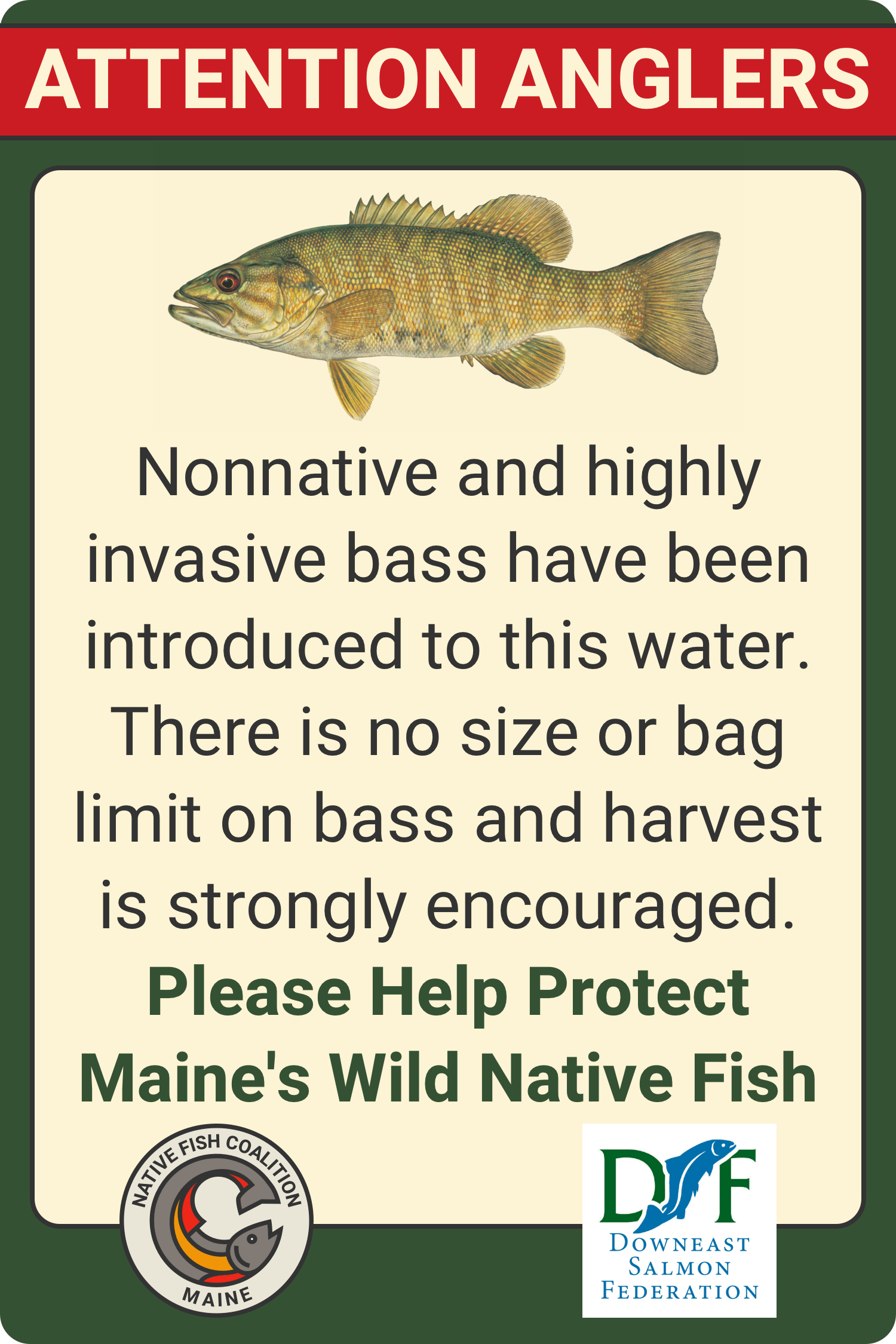 MAINE NONNATIVE BASS (DOWNEAST) — Native Fish Coalition