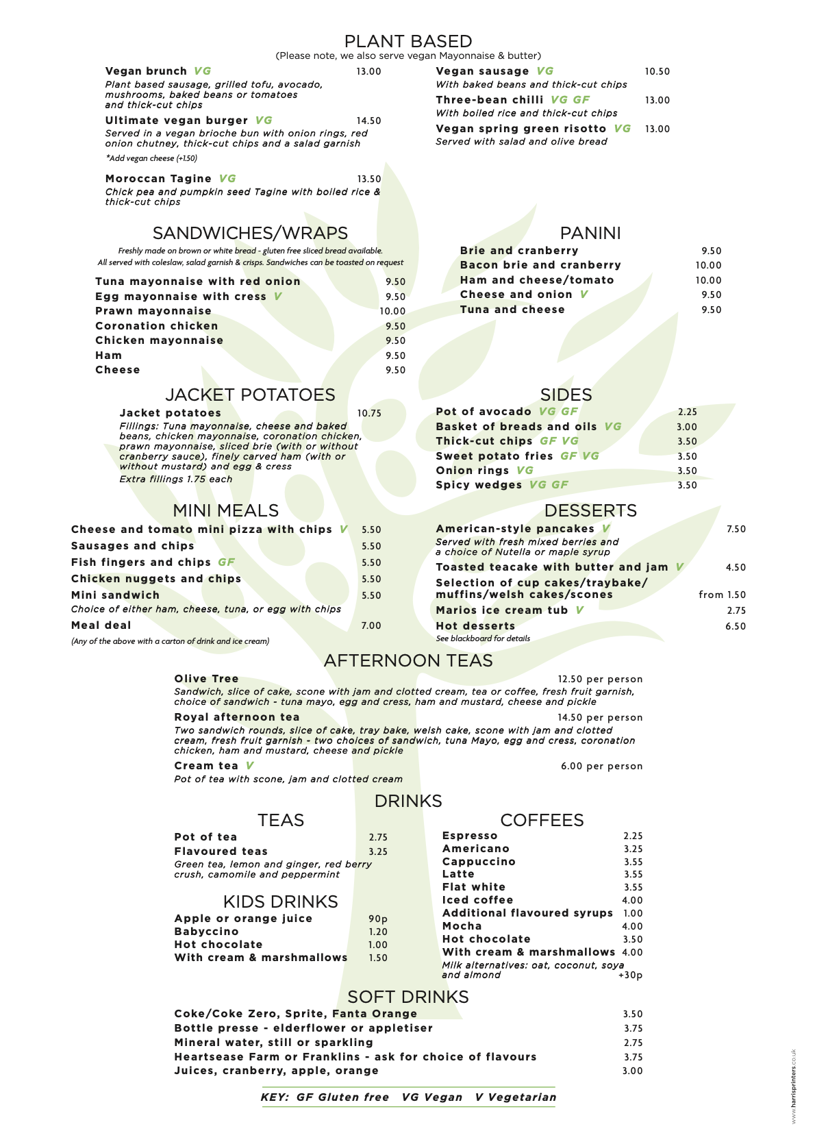 The Olive Tree Restaurant — Pyle Garden Village