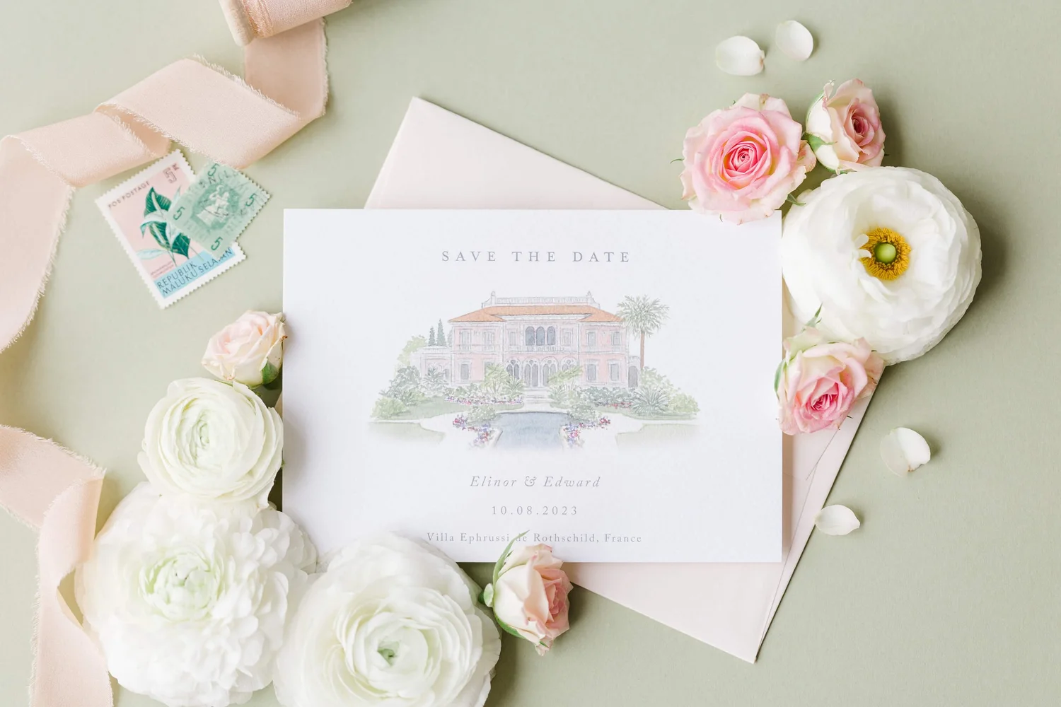 Venue Illustration Save the Dates — Olive & Millicent