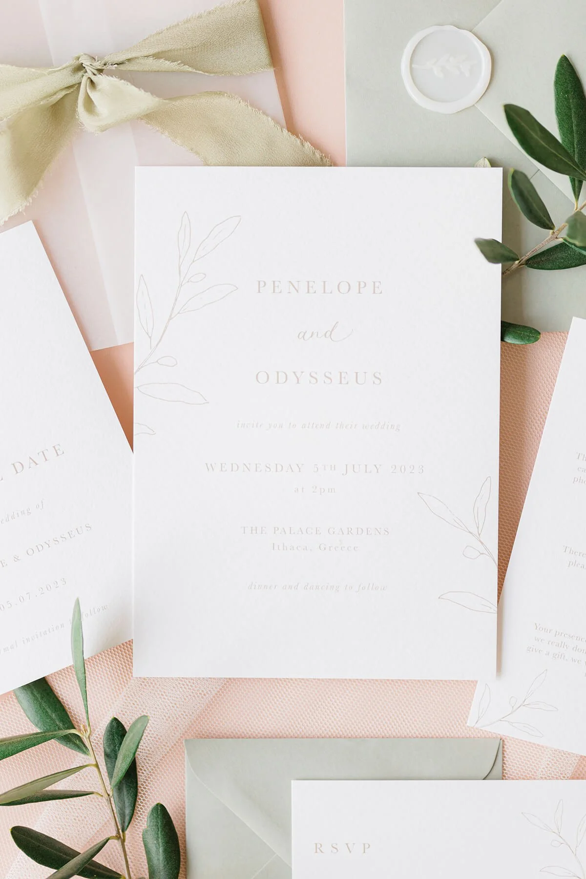 Illustrated Invitations for your Minimalist Wedding — Olive & Millicent