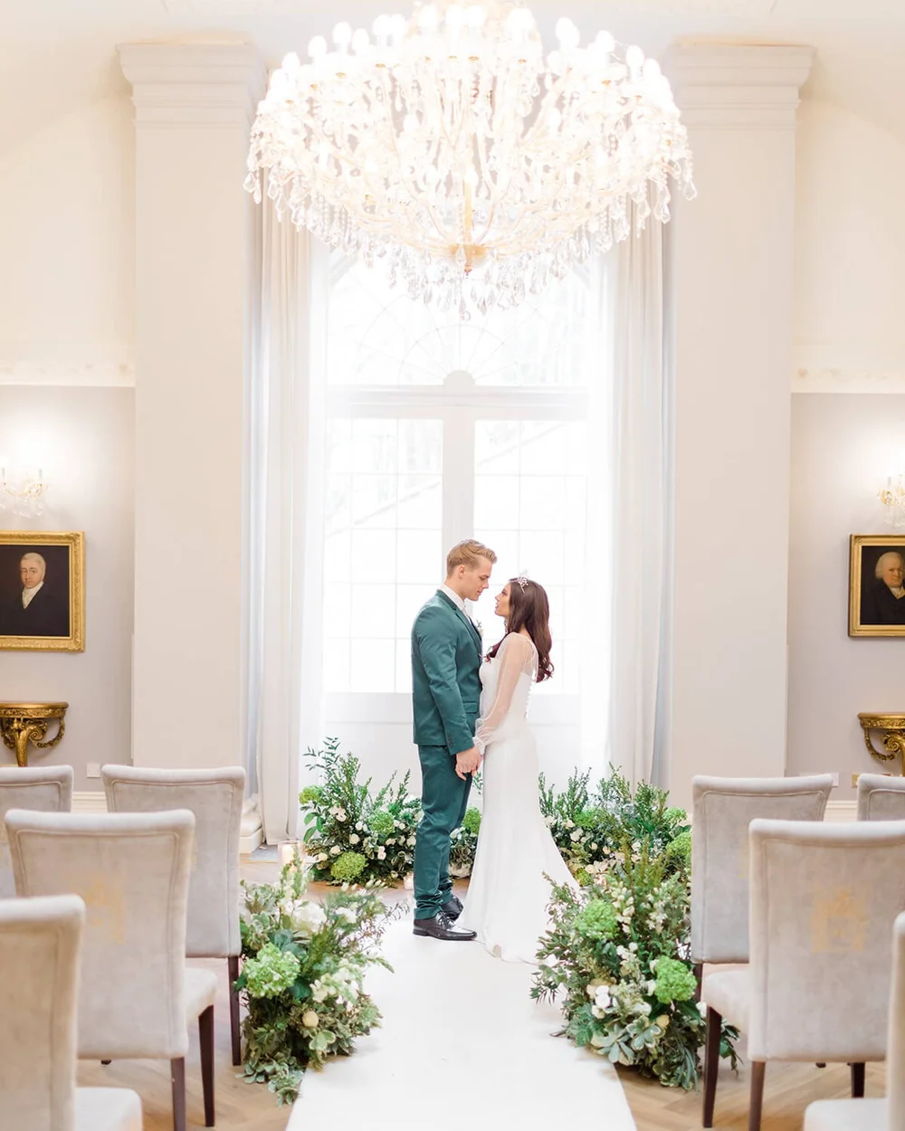 Green and White Winter Wedding Inspiration at Rushton Hall — Olive ...