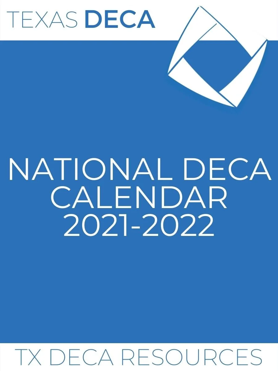 National DECA Calendar — Texas DECA