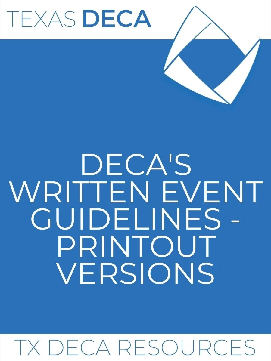 DECA's Written Event Guidelines - Printout Versions — Texas DECA