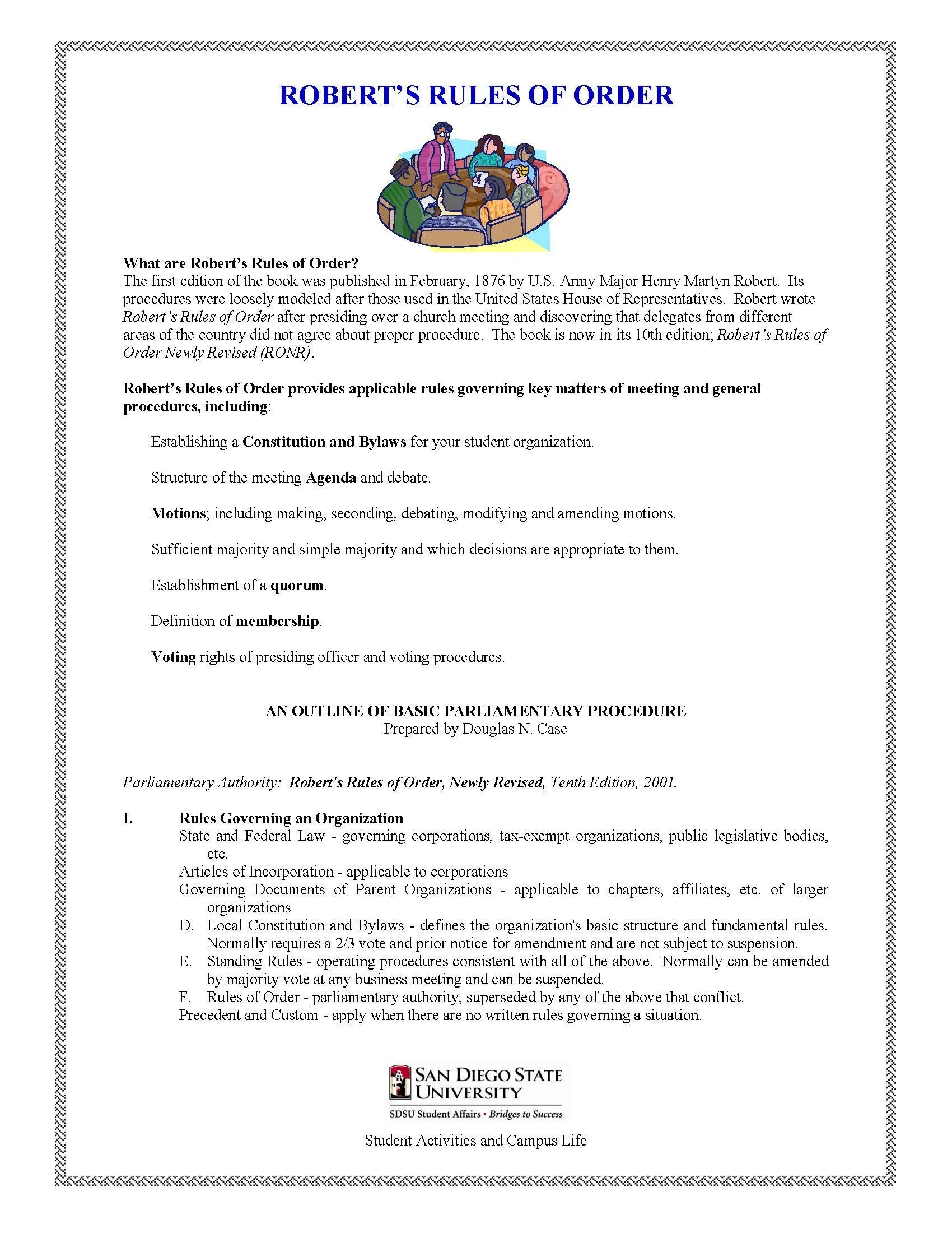 Robert's Rules of Order — Texas DECA
