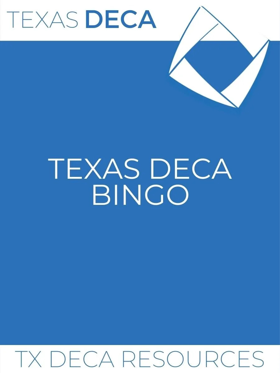 Texas DECA BINGO — Texas DECA