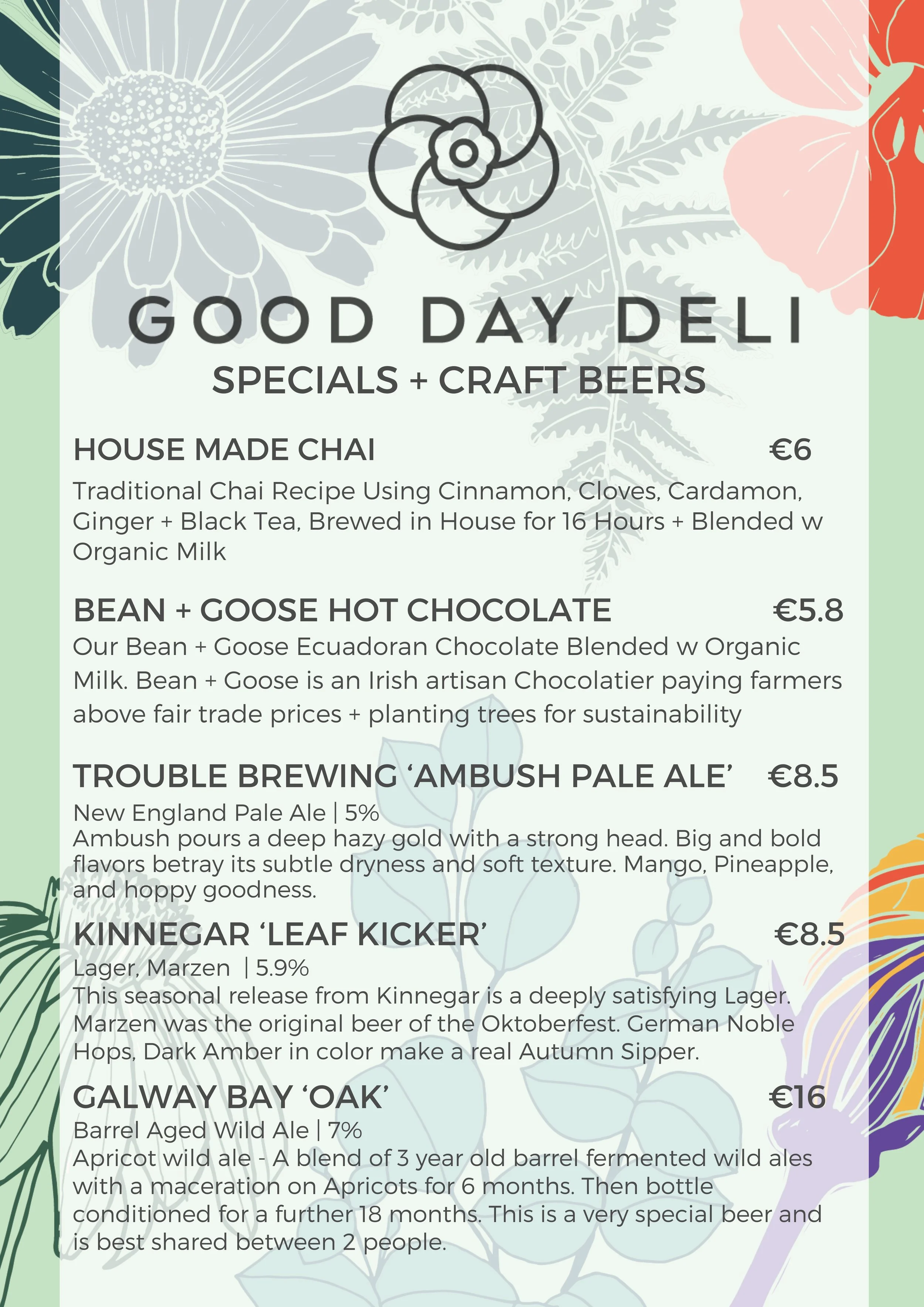Mid Week Menu — Good Day Deli