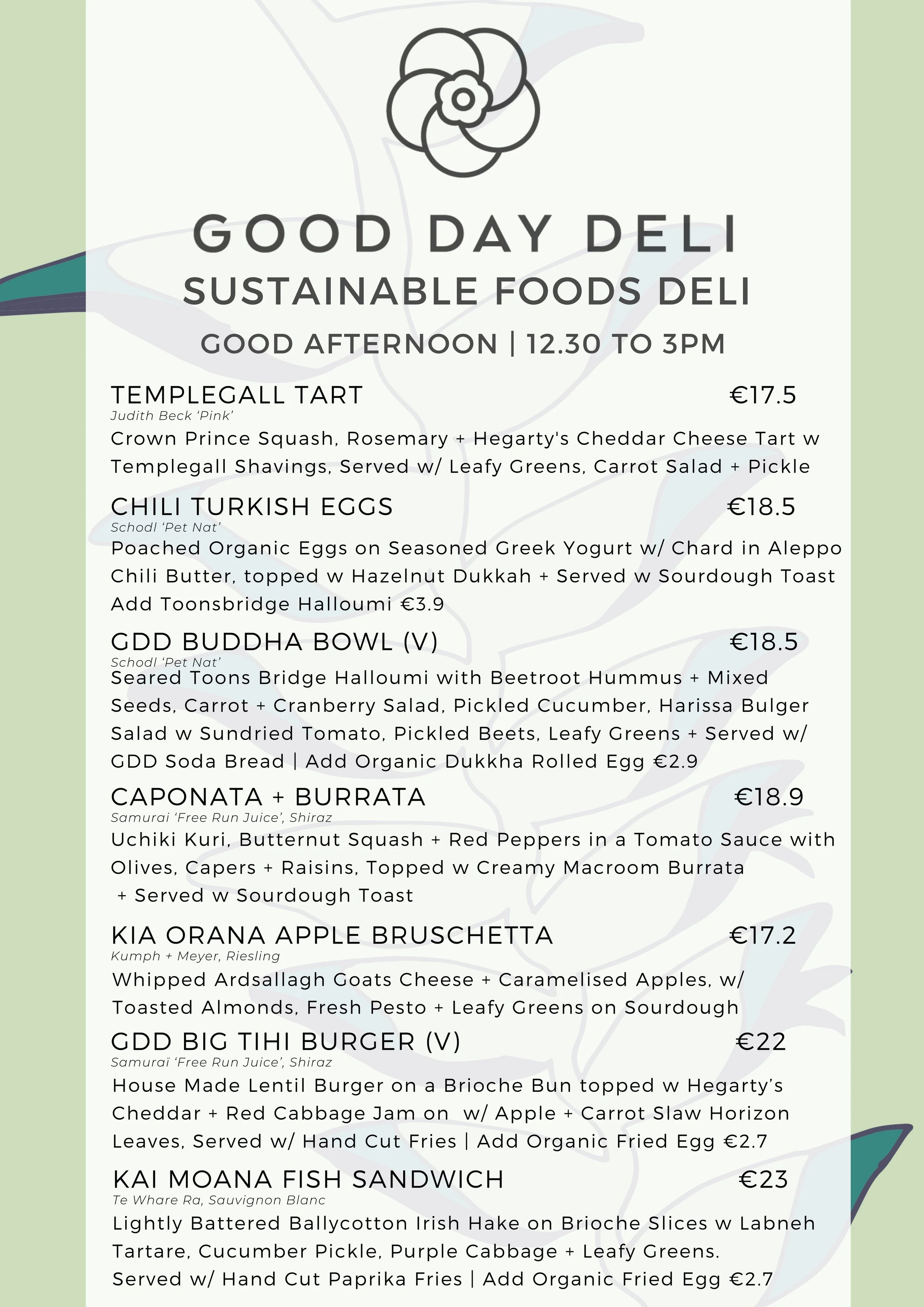 Mid Week Menu — Good Day Deli