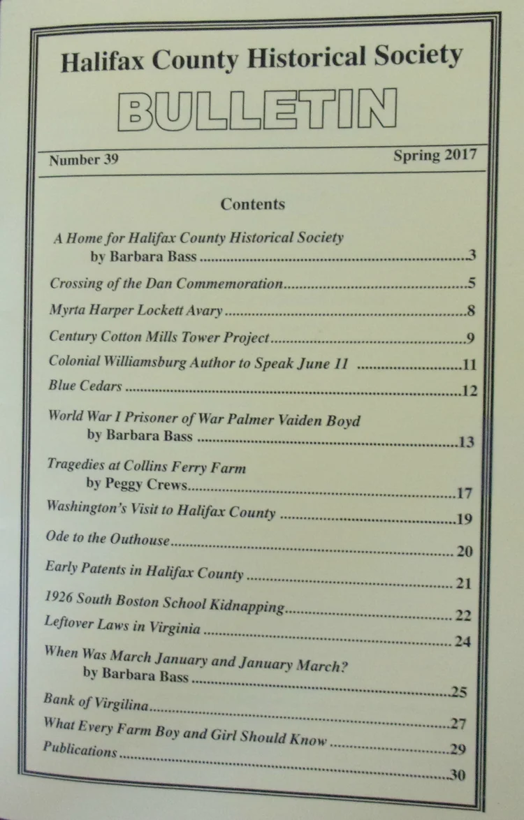 Publications — Halifax County Historical Society